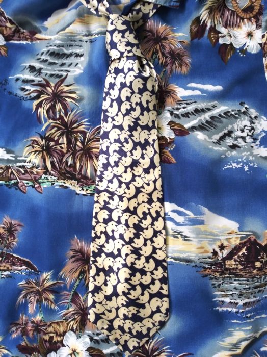 1970s Wide Necktie Elephant or Pac Man Tie | Fashion Conservatory
