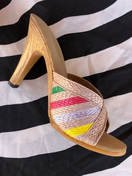 1970s 1980s High Heel Slides Barbie Shoes US 9 | Fashion Conservatory