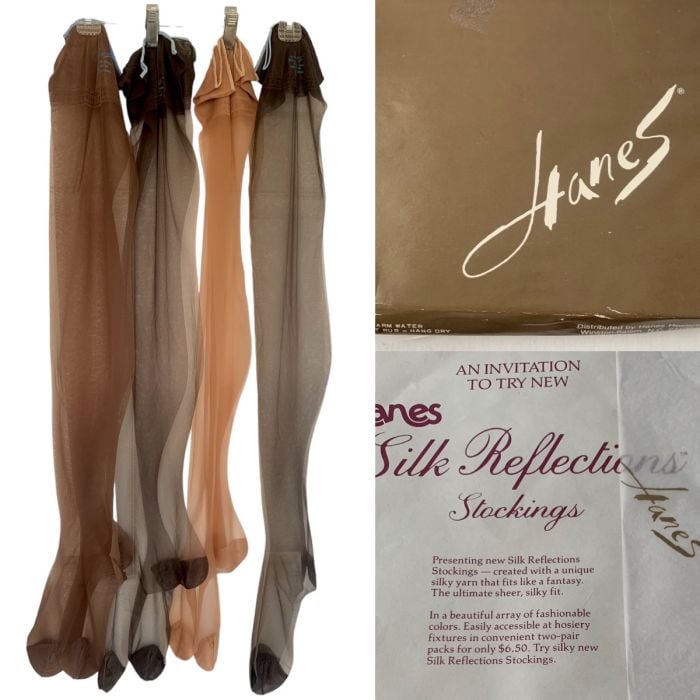 70s Hanes Thigh High Stockings 4 Pantyhose New Old Stock and Gentle ...
