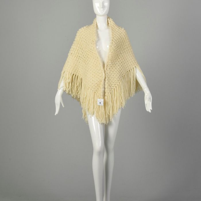 1970s Cream Crochet Shawl | Fashion Conservatory