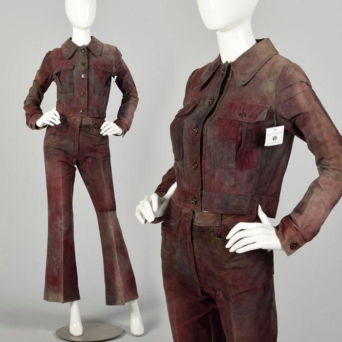 Small 1970s Ensemble Alan Austin Beverly Hills Patchwork Leather 2pc ...
