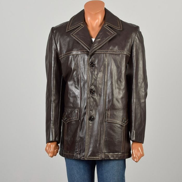 leather jacket hip length