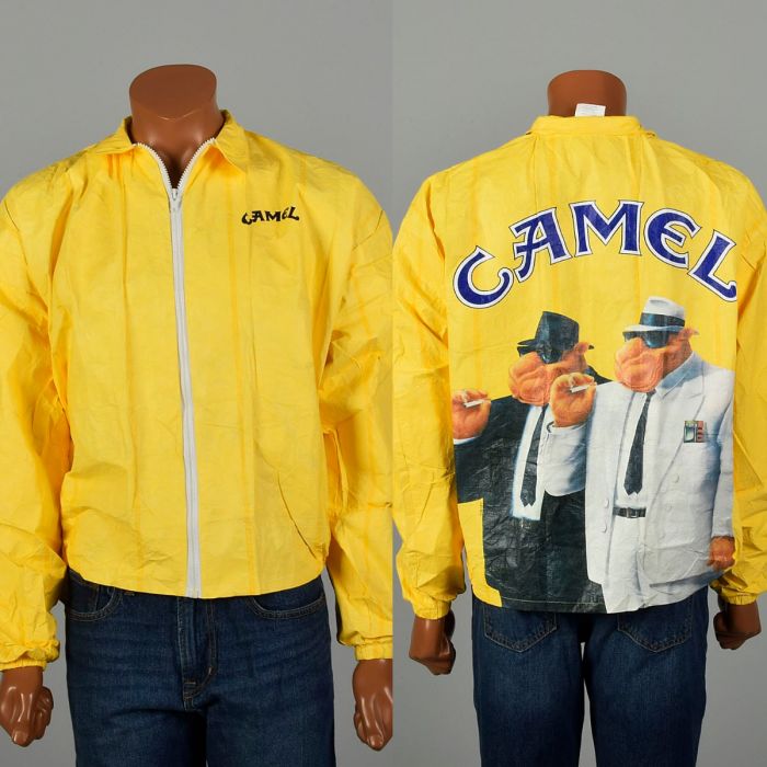 XL 1990s Windbreaker Yellow Joe Camel Cigarette Tobacciana Unisex ...