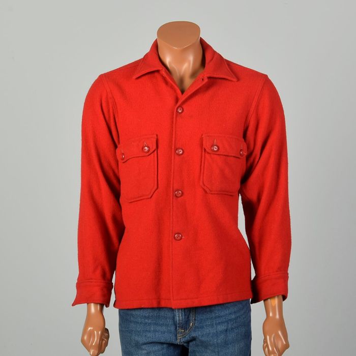 Large 1950s Shirt Boy Scouts of America Official Wool Button-Up Uniform ...