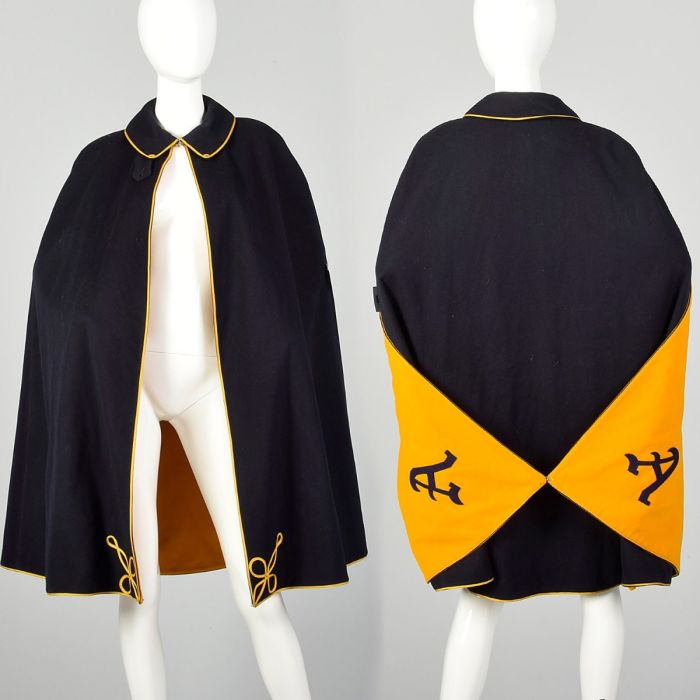 1940s Navy Wool Cape Band Uniform Autumn Winter Outerwear | Fashion ...