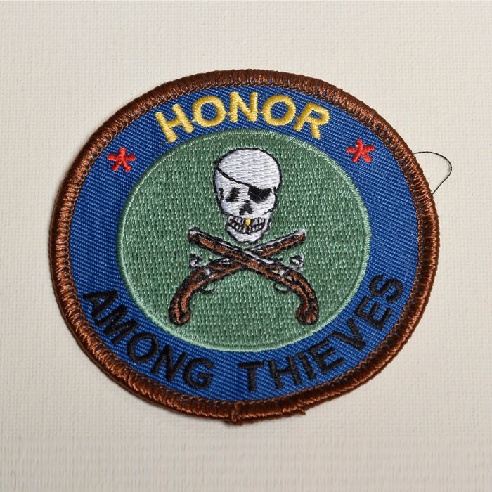 1980s Honor Among Thieves Sew On Patch Skull and Crossed Guns Applique ...