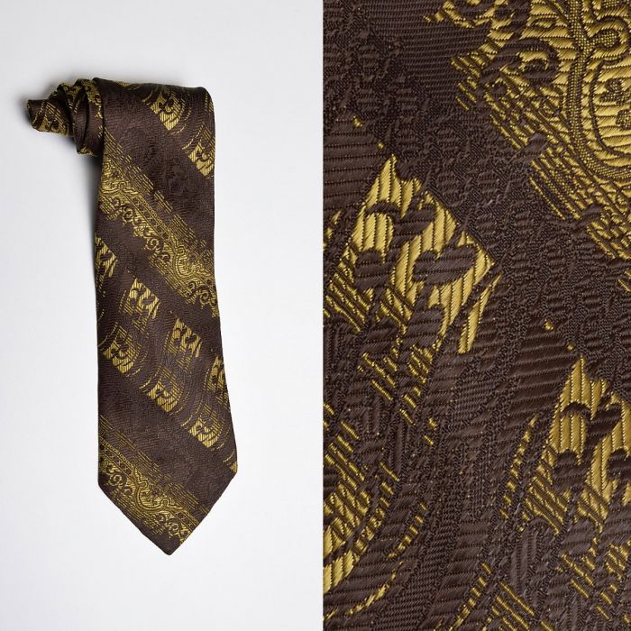 1970s Brown Textured Necktie Gold Extra Wide Neck Tie | Fashion ...
