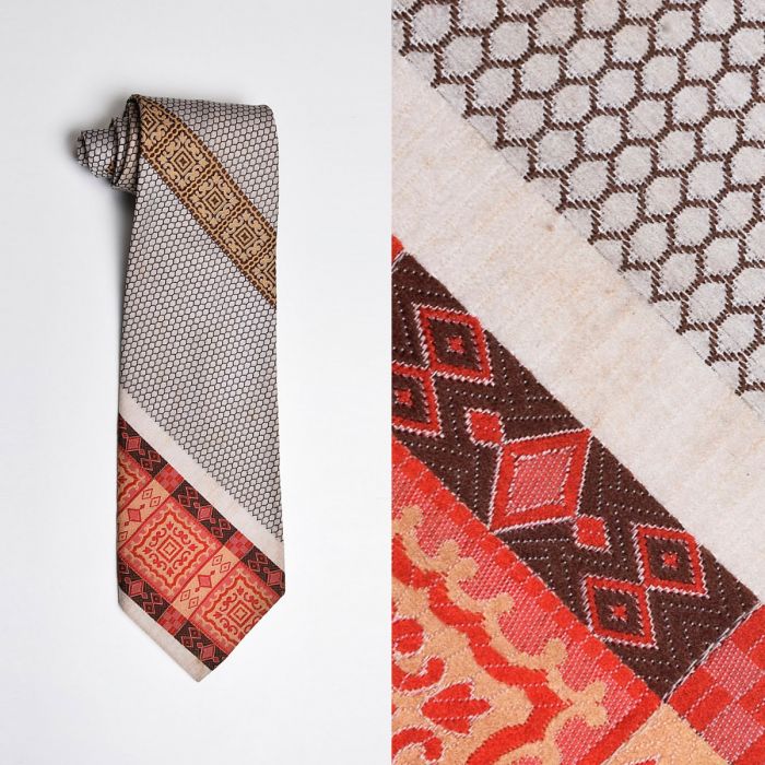 1970s Miracle Necktie Brown Red Diagonal Design Neck Tie | Fashion ...