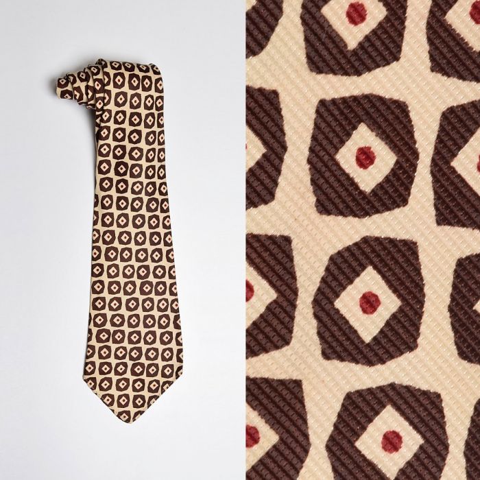 1930s Geometric Necktie Print Art Deco Neck Tie | Fashion Conservatory