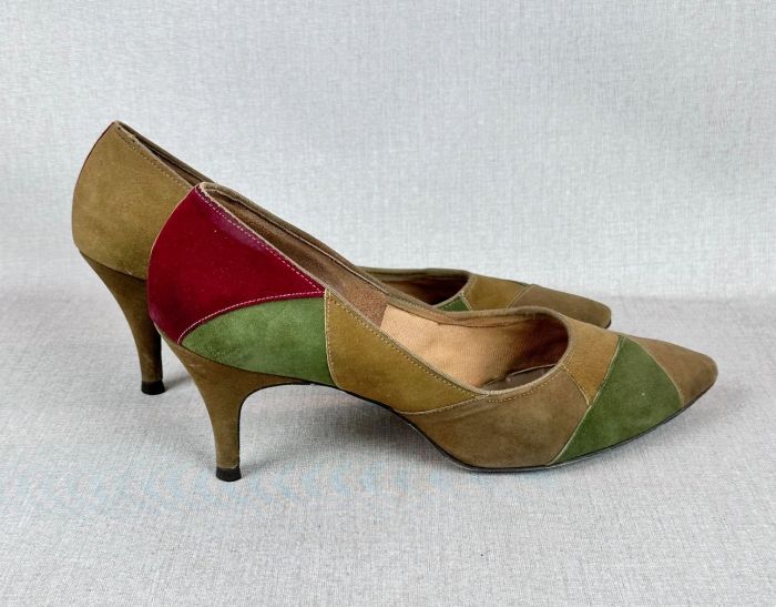 Vintage 60s Suede Heels, Shoes by American Girl | Fashion Conservatory