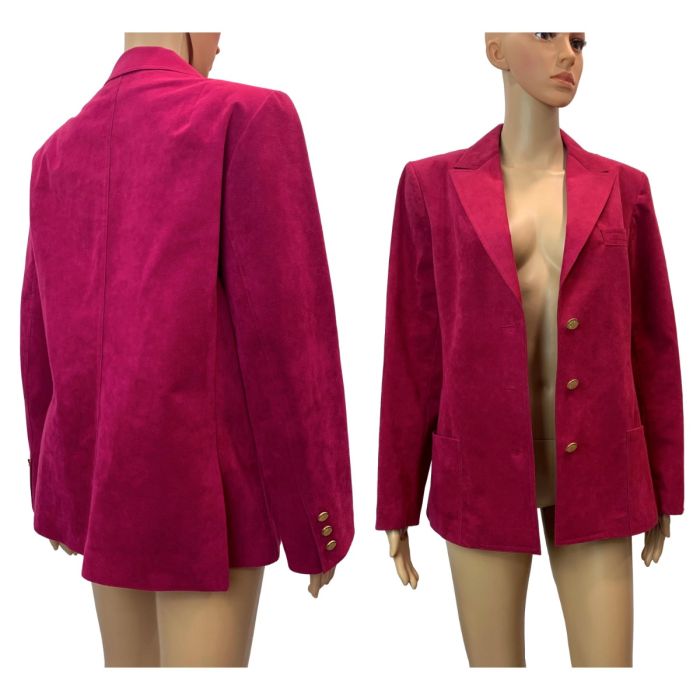 70s Raspberry Pink Ultra Suede Blazer Jacket | Fashion Conservatory