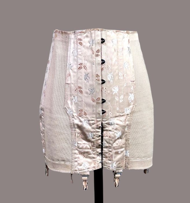 Vintage 30s Peach Elastic and Boned Open Bottom Girdle with Metal ...