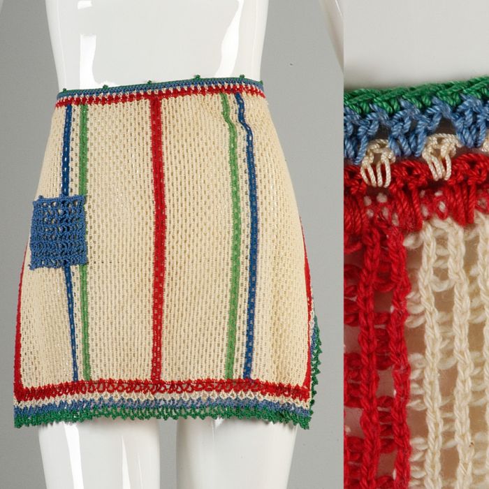1930s Apron Depression Era Half Apron Crochet Knit | Fashion Conservatory