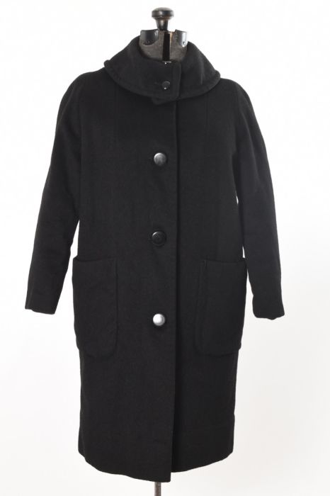 1950s Black Wool Large Patch Pocket Heavy Lined Box Coat | Fashion ...