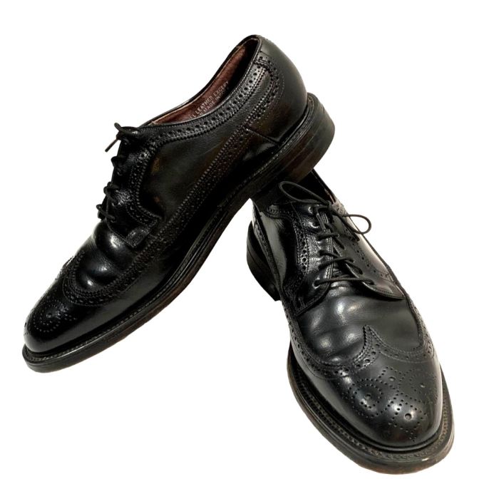 Vintage Black Leather Wingtips Longwings | USA 9.5 EEE | Fashion ...