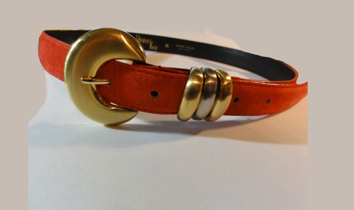 Donna Katz Vintage 80s Red Suede Leather Belt Gold Buckle | Fashion ...
