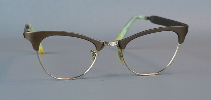 Vintage 1950s Deadstock Eyeglass Frames, Brushed Bronze Aluminium, NWT ...