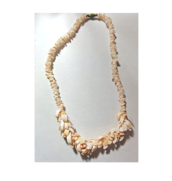 Vintage Peach Pink Puka Shell Choker Necklace 17 1/2'' Summer/Beach ...