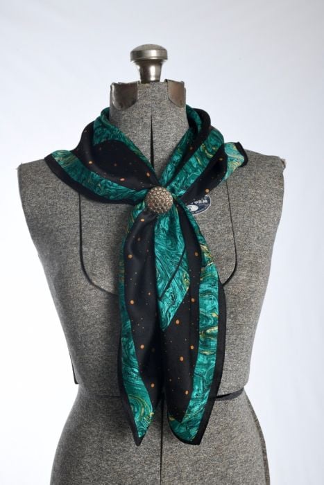 1970s Scarf | Vintage 70s Abstract Polka Dot Square Scarf | Shades of ...