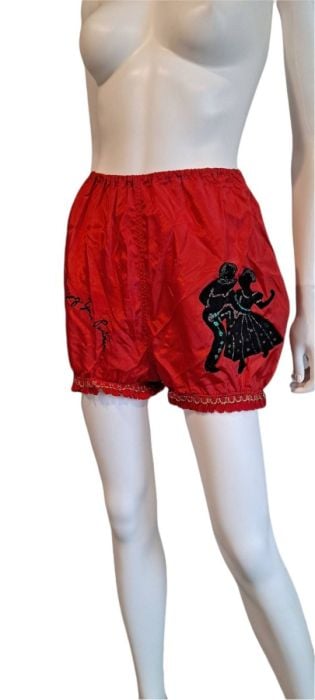 1950s Red Novelty Square Dance Panties Bloomers Swing Your Partner Tap ...