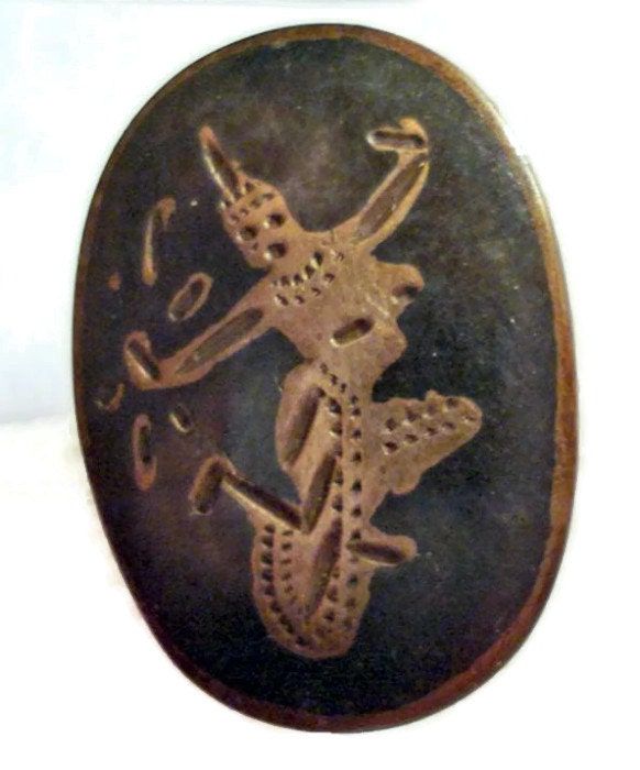 Siam Silver Thai Dancers Vintage 50s Tie Tack Pin Black With Sterling ...