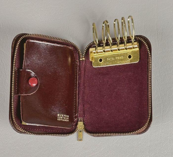 Vintage 60s Deadstock Brown Leather Buxton Contour Keytainer, Key Case ...