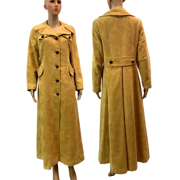 70s Mustard MOD Maxi Princess Coat | Fashion Conservatory