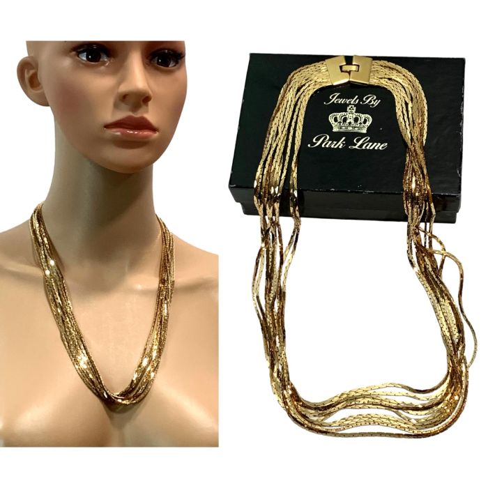 90s Long Multi Strand Gold Chain Necklace | Fashion Conservatory