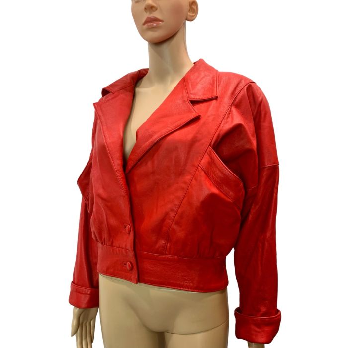 80s Italian Red Leather Jacket | Oversized Avant Gardé | S/M | Fashion ...